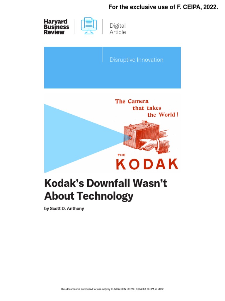 Kodak S Downfall Wasn T About Technology | PDF | Facebook | Business Model