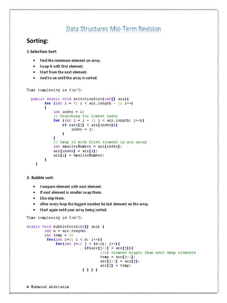 DataStructures Mid-Term Revision | PDF | Applied Mathematics | Computer Science