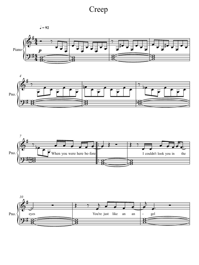 Creep - Piano Full Score | PDF