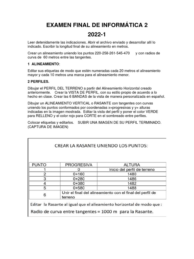 Examen Final de Informática 2 | PDF