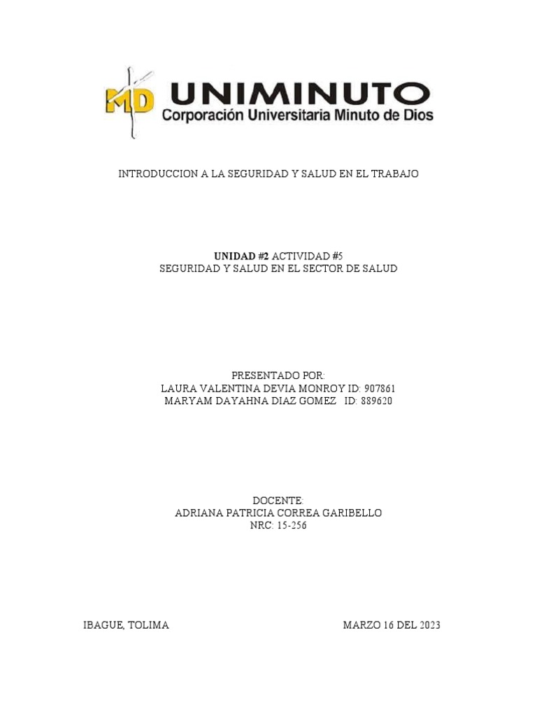 Introduccion SST Act n5 | PDF | Seguridad y salud ocupacional