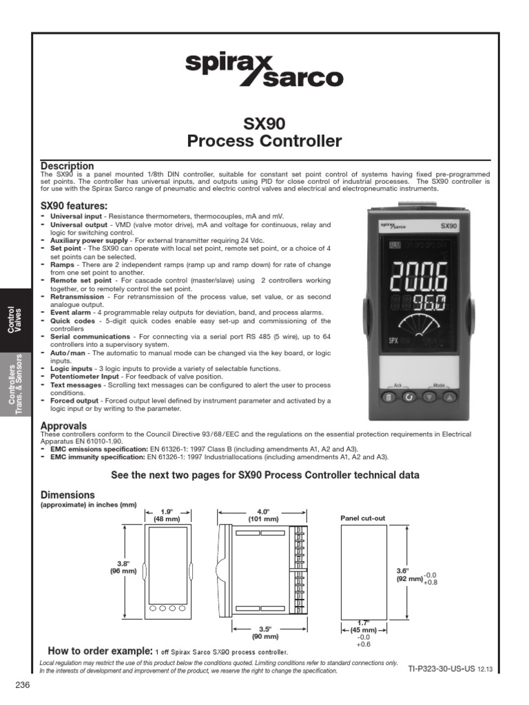 SX90 Process Controller: Description | PDF | Relay | Switch