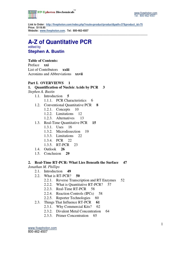 A Z of Quantitative PCR PDF | PDF | Reverse Transcription Polymerase ...