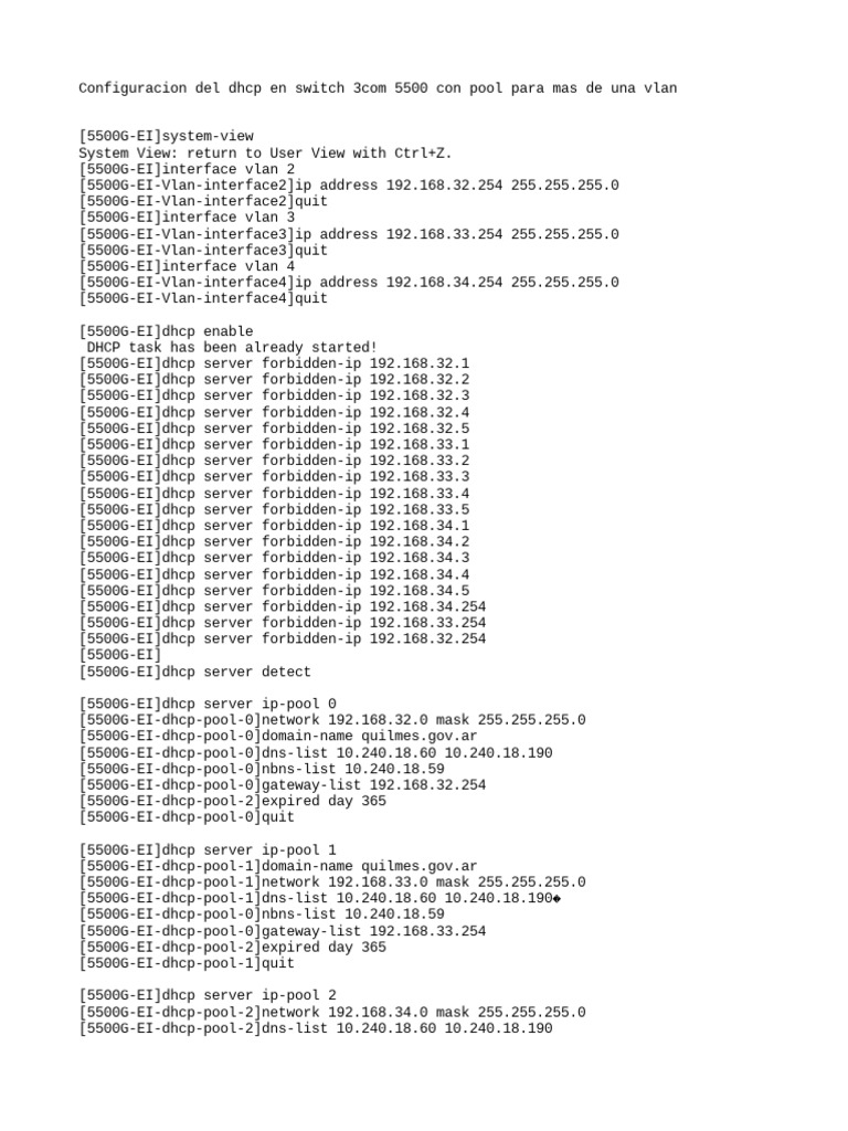 3com5500 DHCP | PDF | Ip Address | Data Transmission