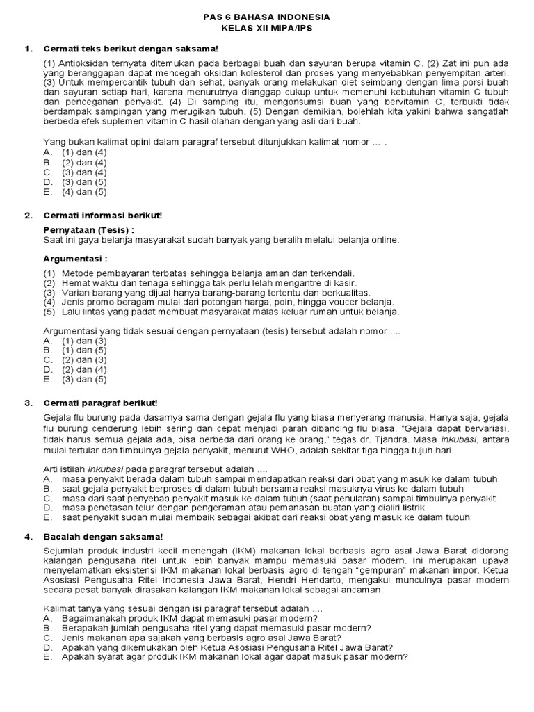 Naskah Soal BIN - Widodo | PDF