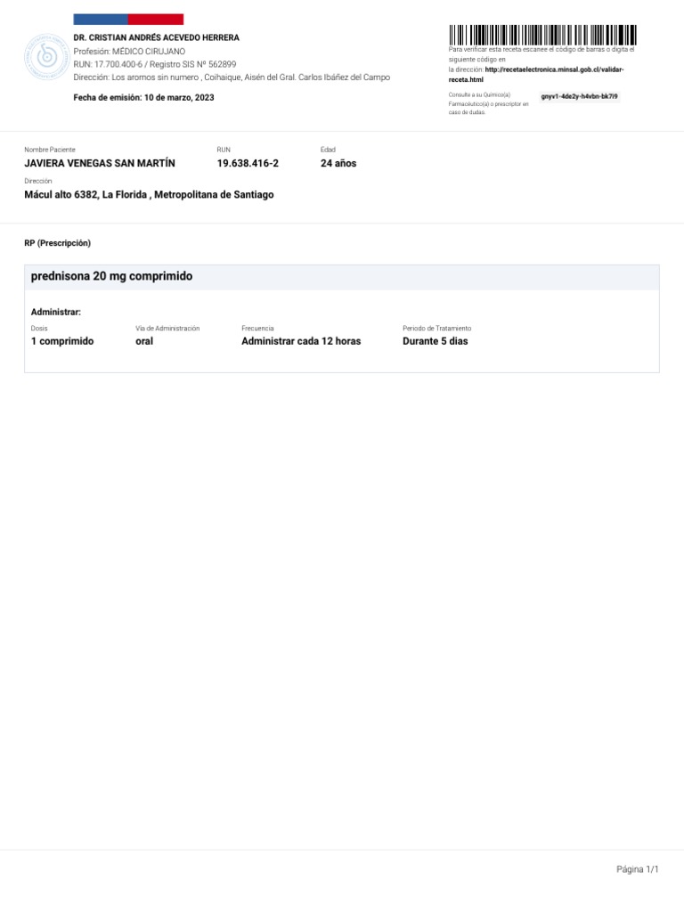 Prednisona 20 MG Comprimido | PDF