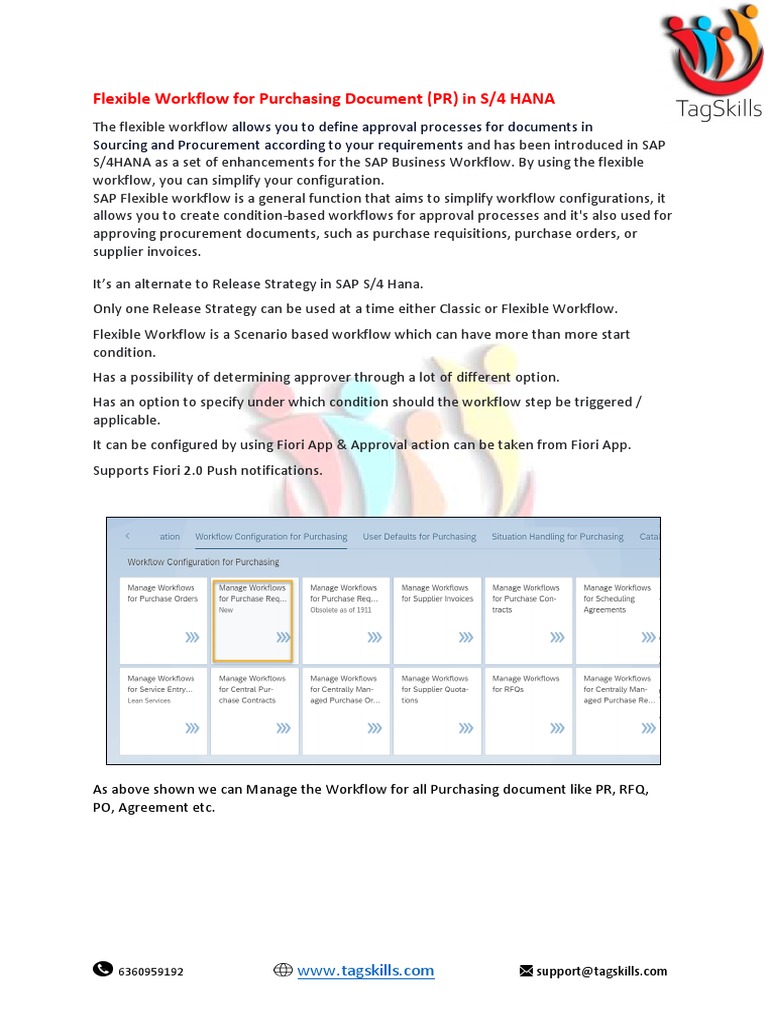 Flexible Workflow for PR in S/4 HANA | PDF | Workflow | Computer ...