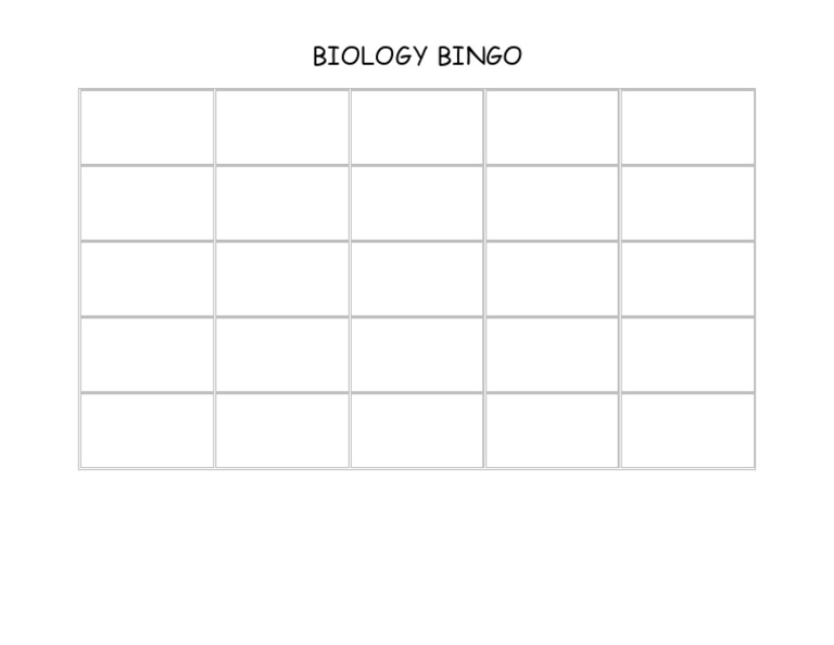 Biology Bingo Game Guide | PDF