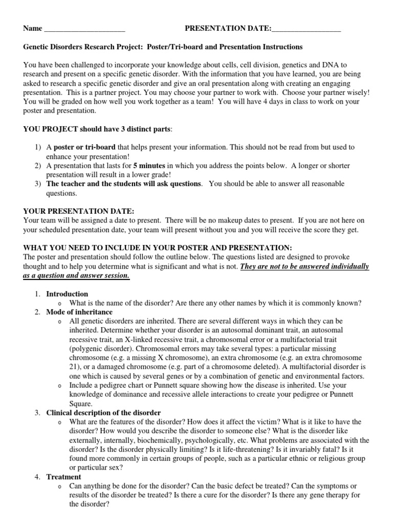 Genetic Disorder Project | PDF | Dominance (Genetics) | Medical Specialties