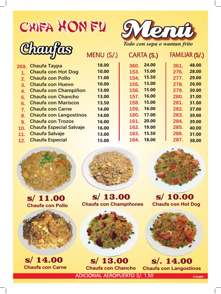 Carta Hong Fu | PDF | Carne | Alimentos