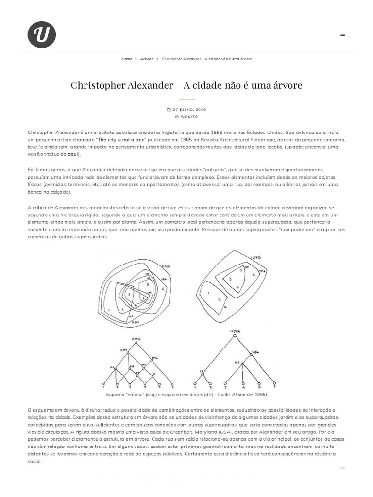 Christopher Alexander - A Cidade Não É Uma Árvore - Urbanidades ...