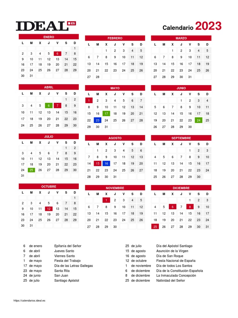 Calendario Laboral Portrait Vilagarcía - de - Arousa 2023 PDF | PDF ...