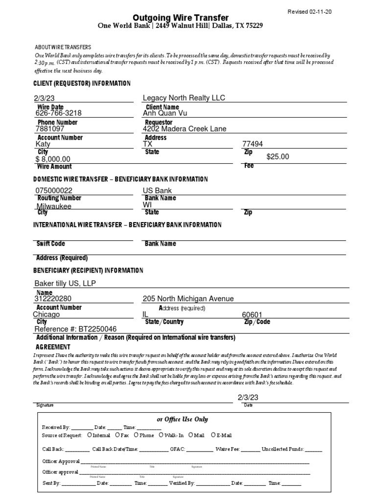 Baker Tilly | PDF | Wire Transfer | Service Industries