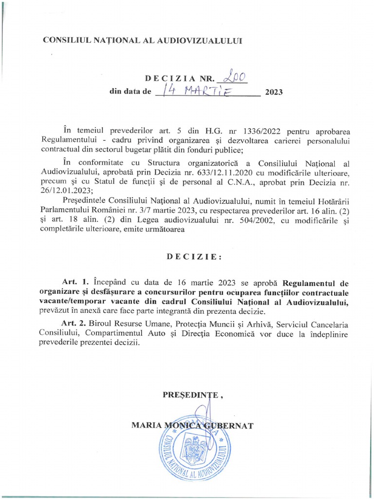 Regulament Concurs Personal Contractual | PDF