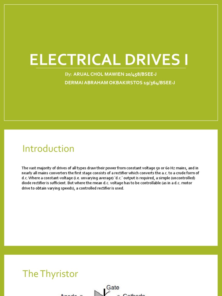 Electric Drives | PDF | Rectifier | Electric Motor