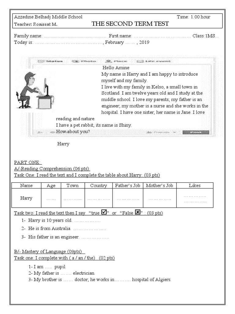 1ms 2nd Term Test | PDF | Linguistics