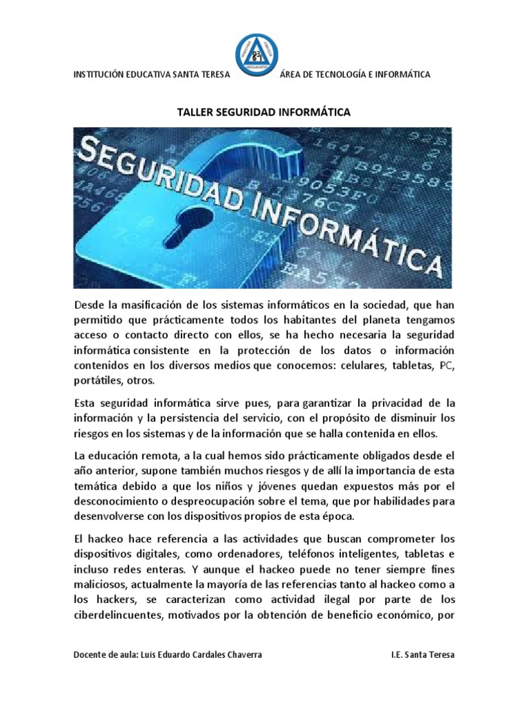 Taller sobre Seguridad Informática y Hackers | PDF | Informática