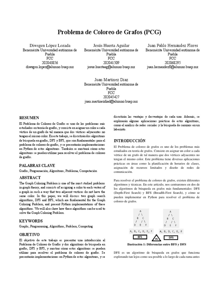 Algoritmos BFS y DFS en Coloreo de Grafos | PDF | Teoría de grafos | Programación de computadoras