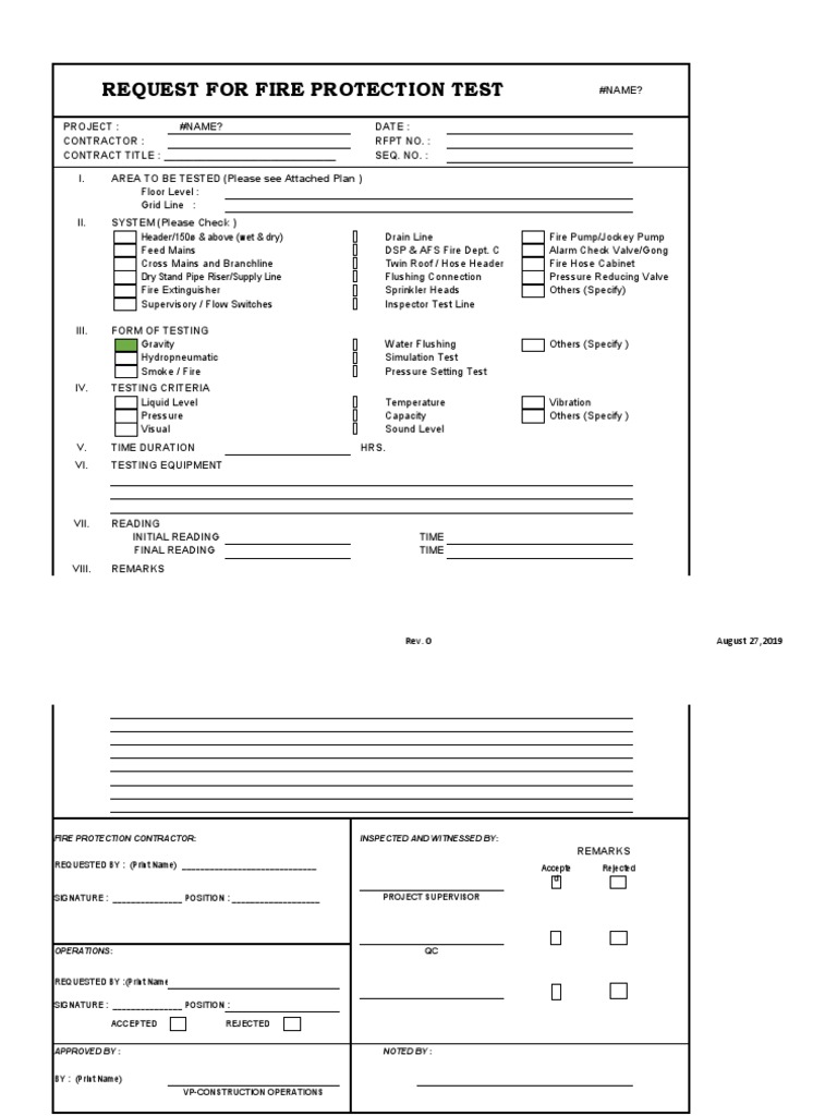 8-Request For Fire Protection Test | PDF | Fire Sprinkler System | Gases