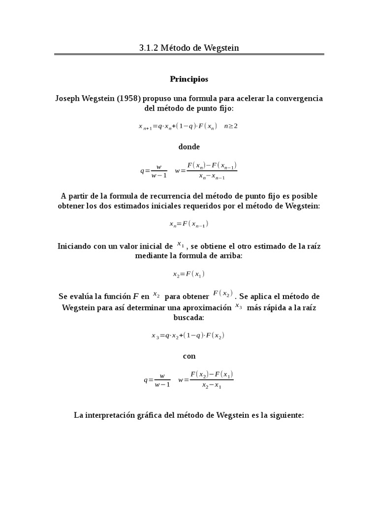 Wegstein Bisección | PDF | Informática teórica | Análisis matemático