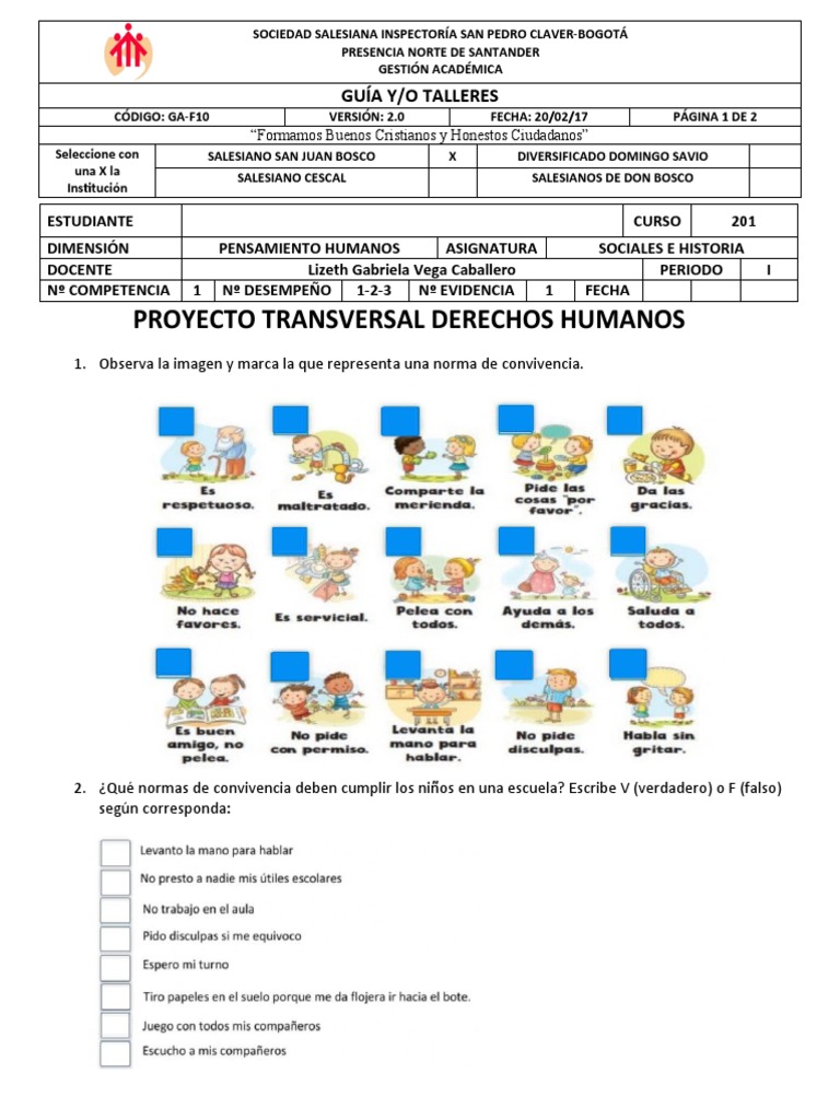 Proyecto Transversal Derechos Humanos 2° | PDF