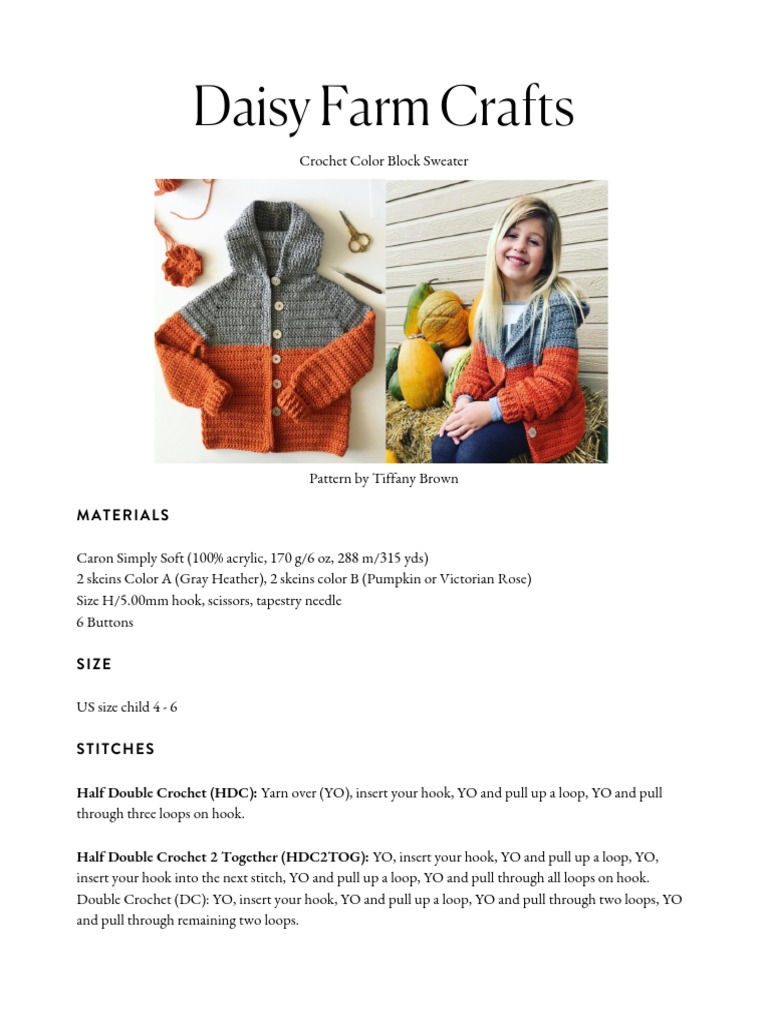Color Block Sweater PDF | PDF | Crochet | Clothing