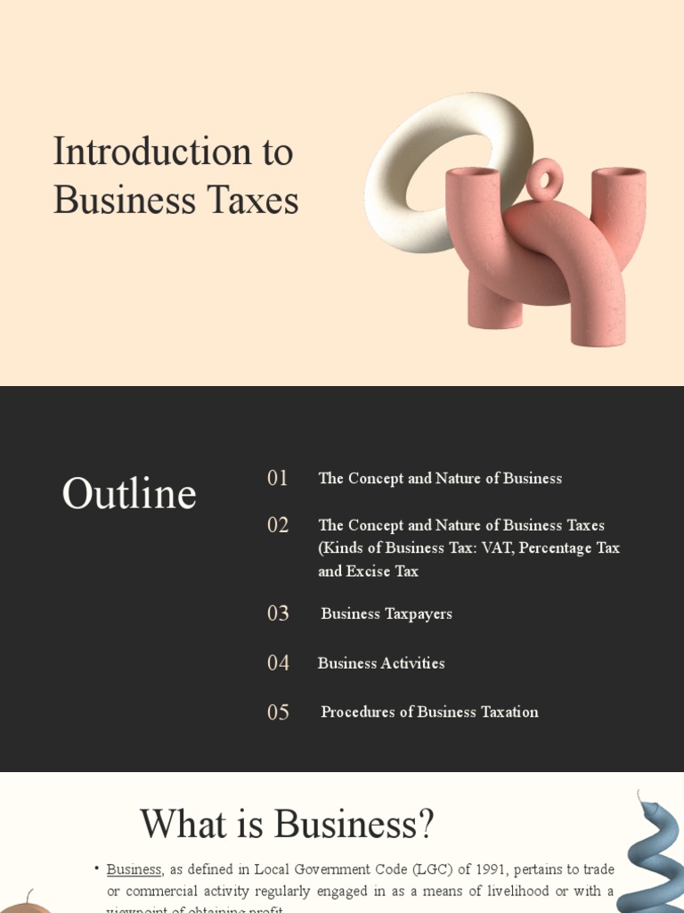 Introduction to Business Taxes | PDF | Taxes | Value Added Tax