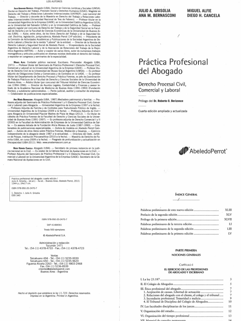 Practicas Profesionales Del Abogado Grisolia PDF | PDF
