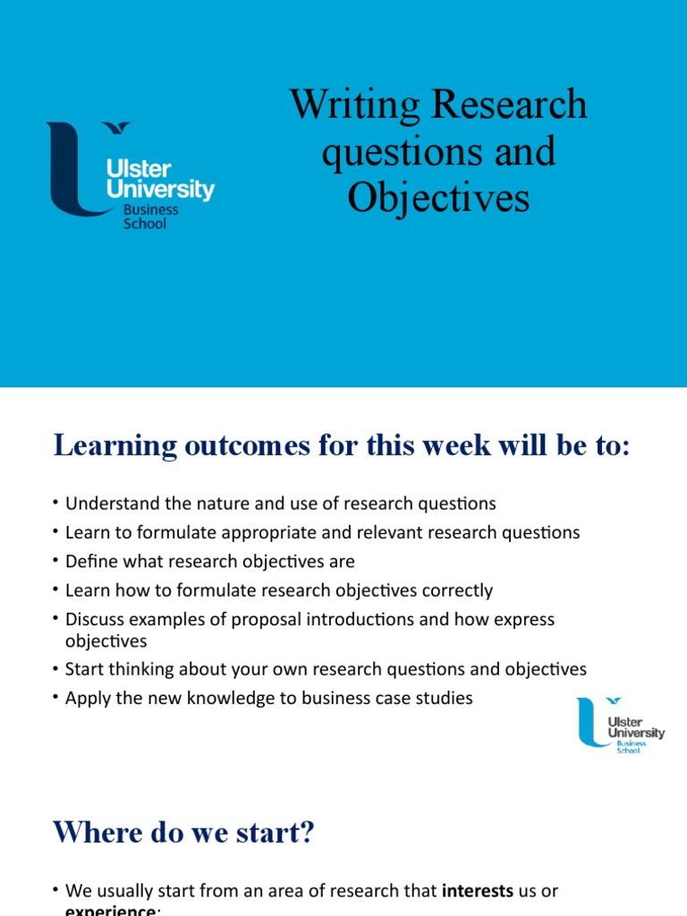 Formulating Research Questions and Objectives Seminar | PDF ...