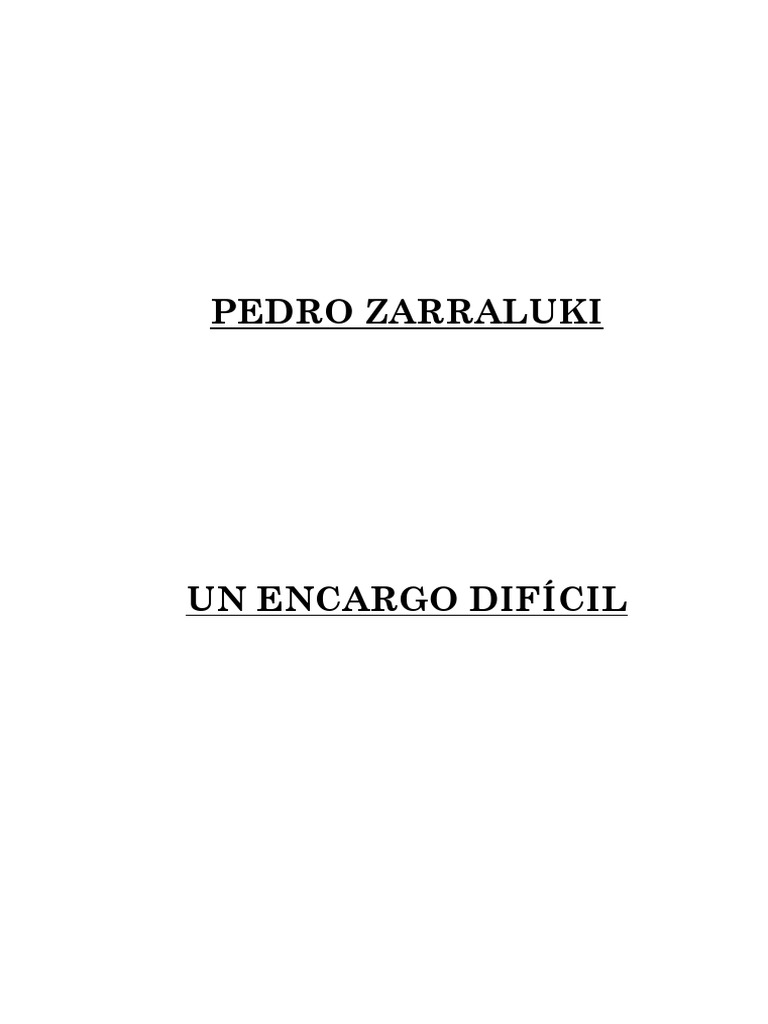 Zarraluki, Pedro - Un Encargo Dificil | PDF