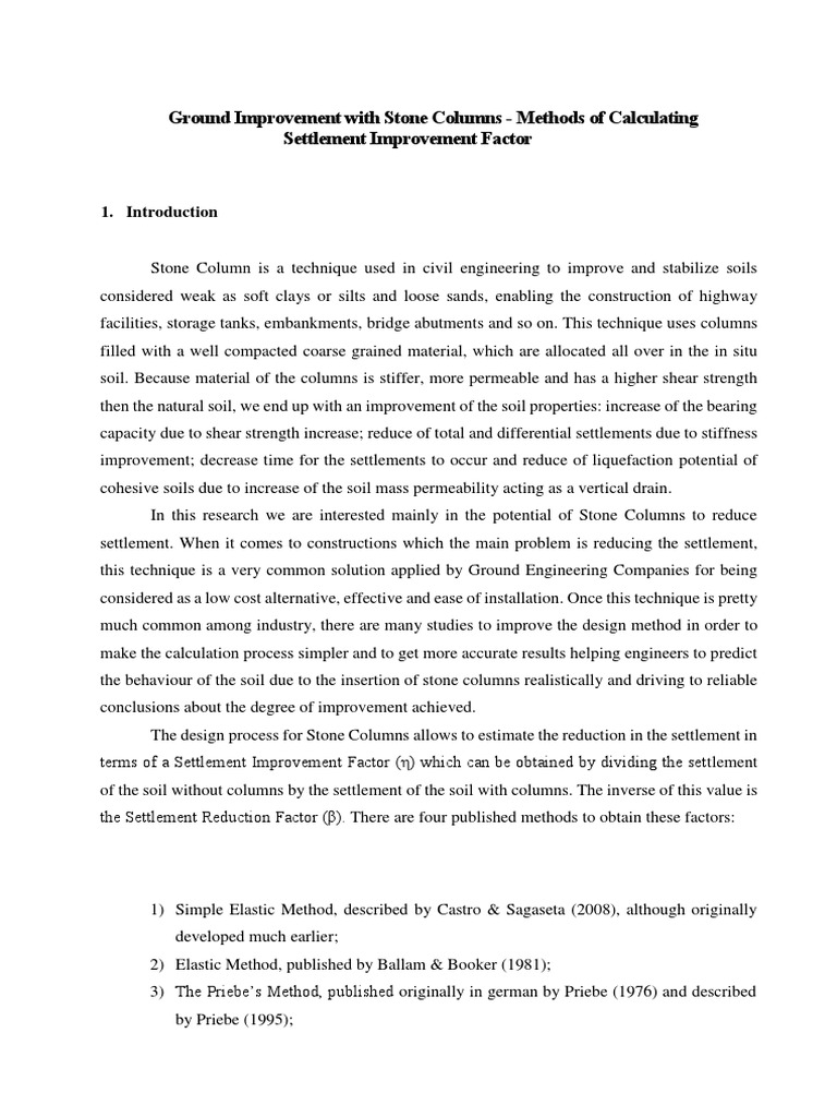 Stone Columns PDF | Download Free PDF | Deformation (Engineering) | Stress (Mechanics)