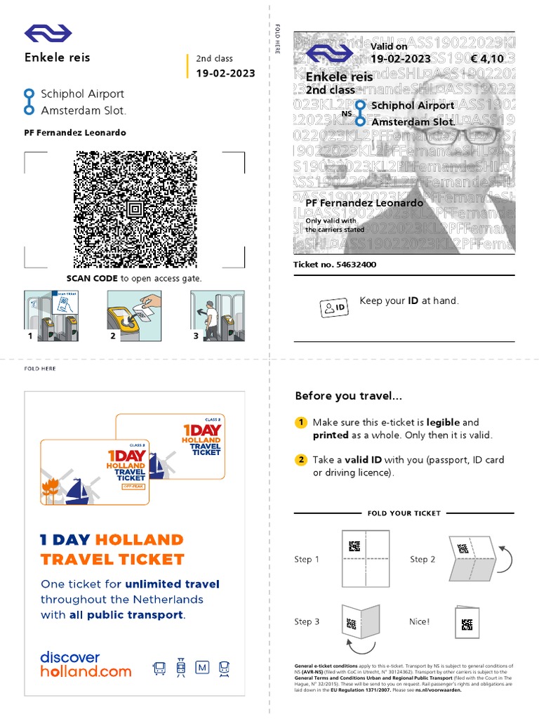 E-Ticket Guidelines for NS Travel | PDF | Identity Document | Transport