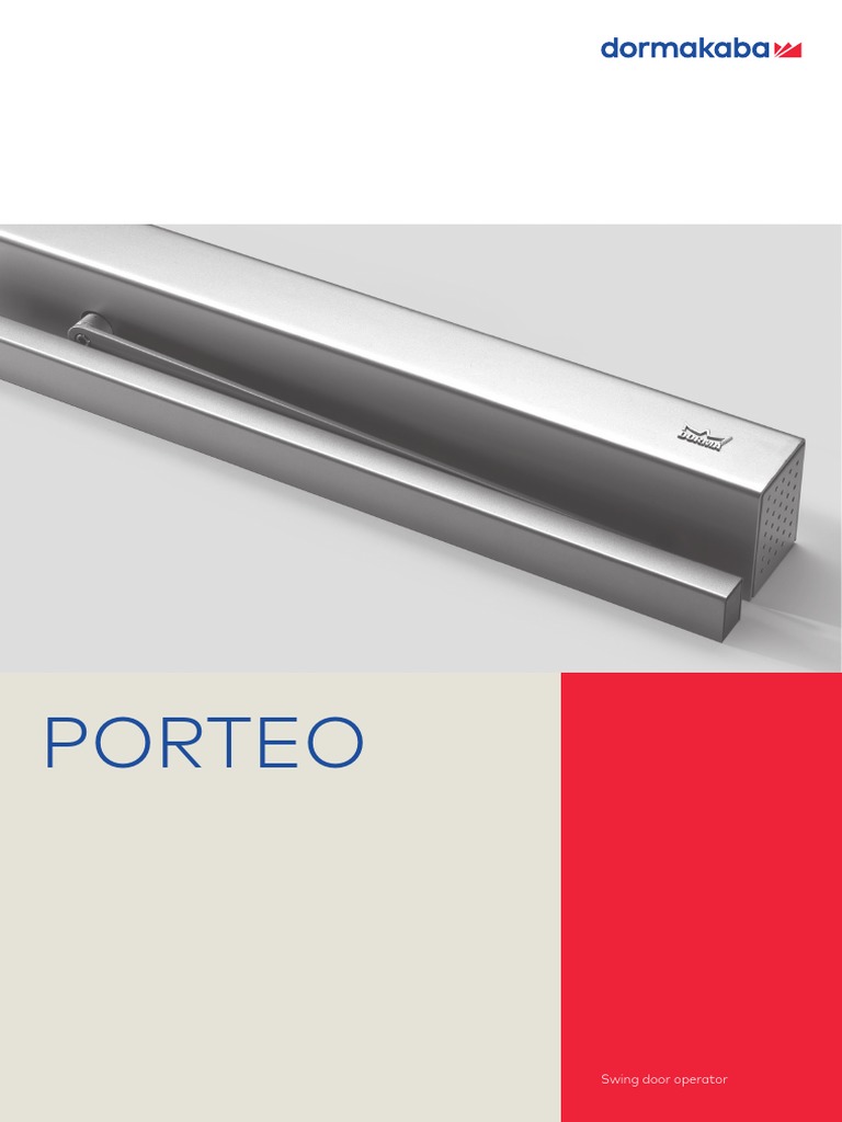 Dorma Porteo Automatic Swing Door Operator PDF | PDF | Door | Electronics