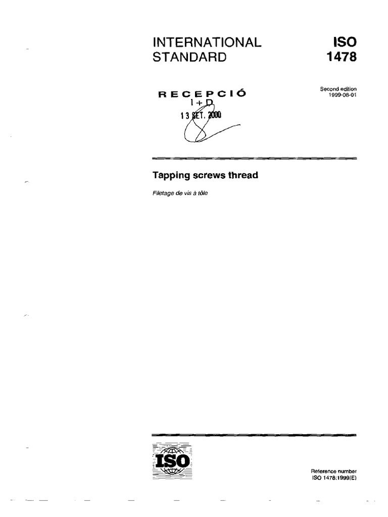 ISO 1478 (EN) - Ago 99 | PDF