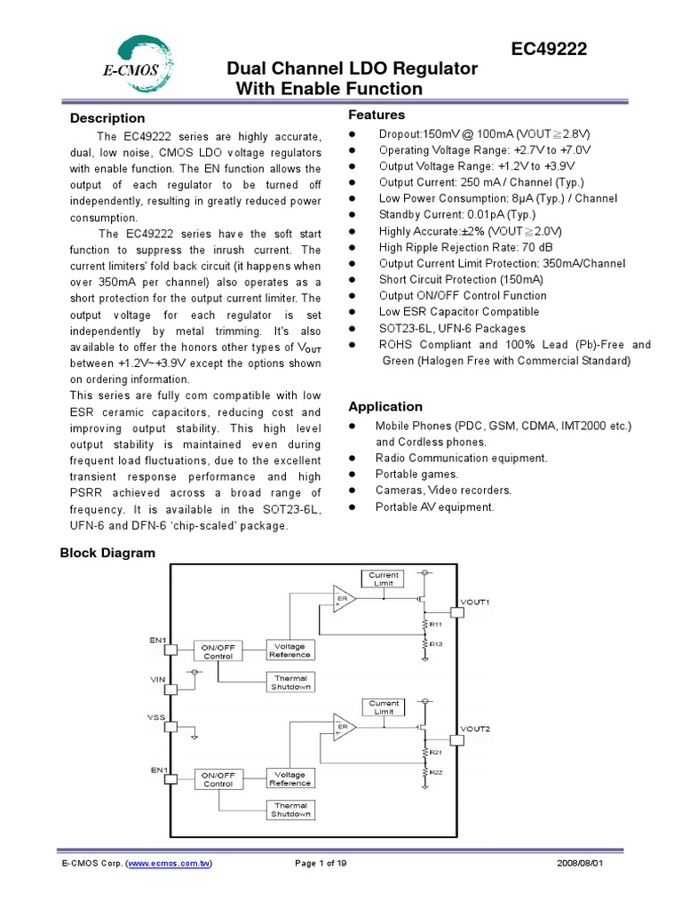 Ec49222 e Cmos PDF | PDF | Field Effect Transistor | Mosfet
