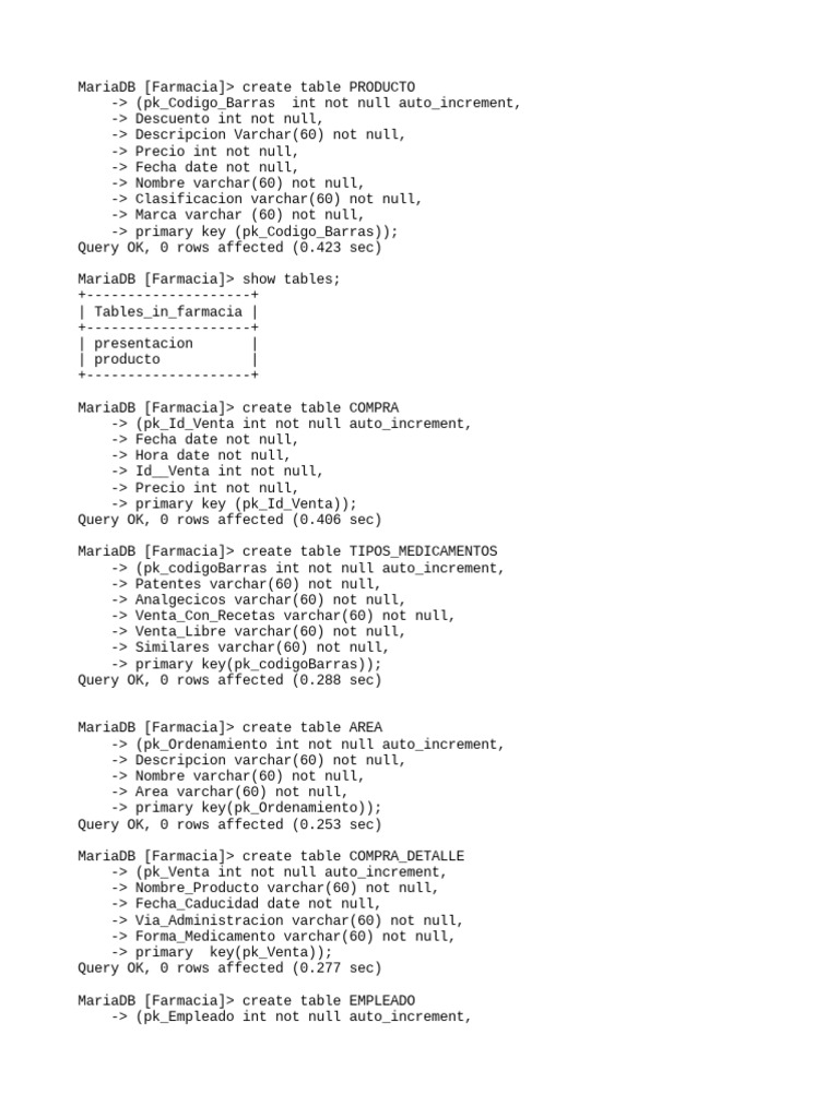 Script Base Datos | PDF | Bases de datos | Datos de computadora