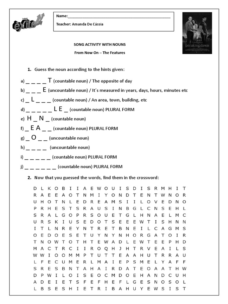 Song Activity With Nouns | PDF