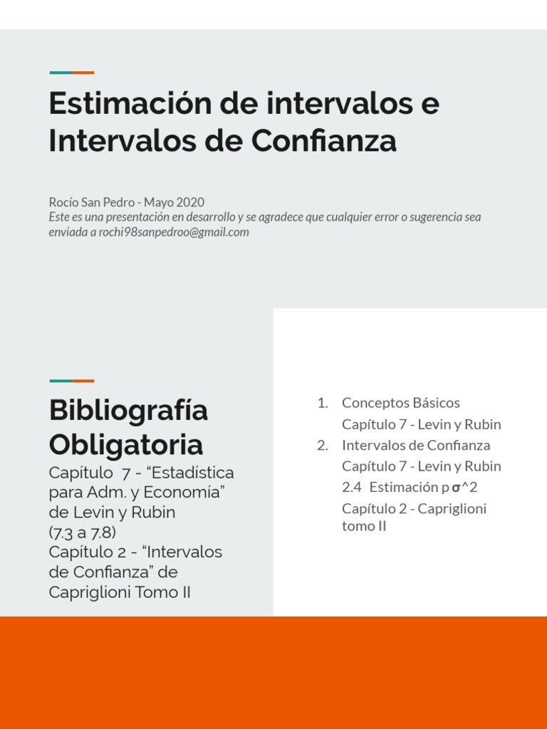Intervalos de Confianza | PDF | Intervalo de confianza | Error estándar