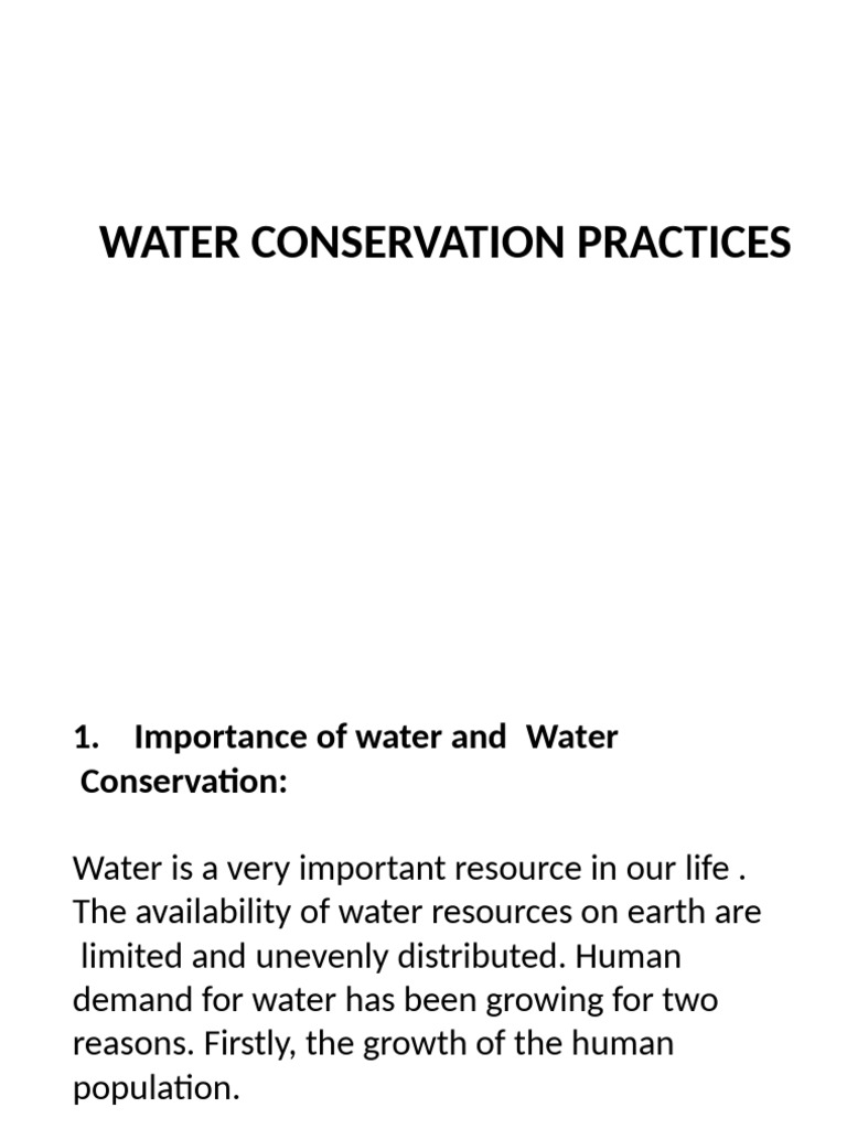 Water Conservation Practices | PDF | Drainage Basin | Water Conservation