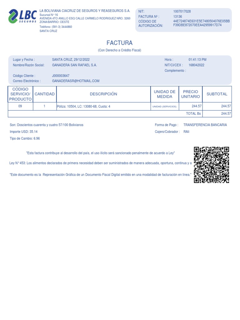 Fact. - 13136 - LBC | PDF | Economias | Industrias de servicio