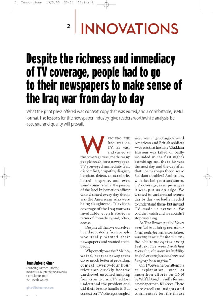 Innovations | PDF | Newspapers | The New York Times