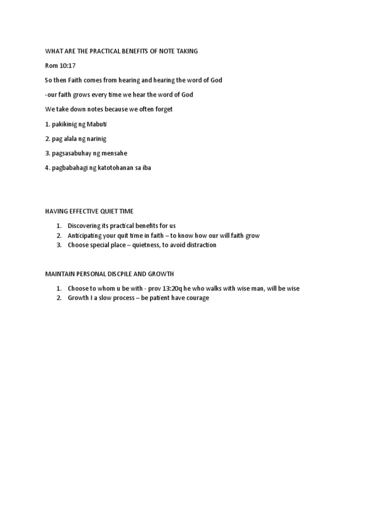 What Are The Practical Benefits of Note Taking | PDF