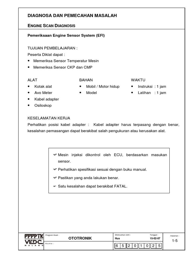 Pengecekan ECT CKP CMP | PDF