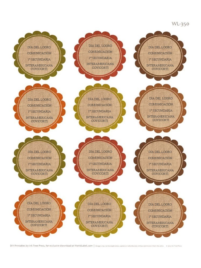 Etiquetas Dia Del Logro | PDF