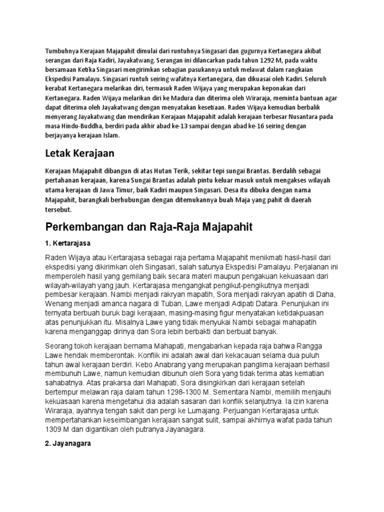 Sejarah dan Raja-Raja Kerajaan Majapahit | PDF
