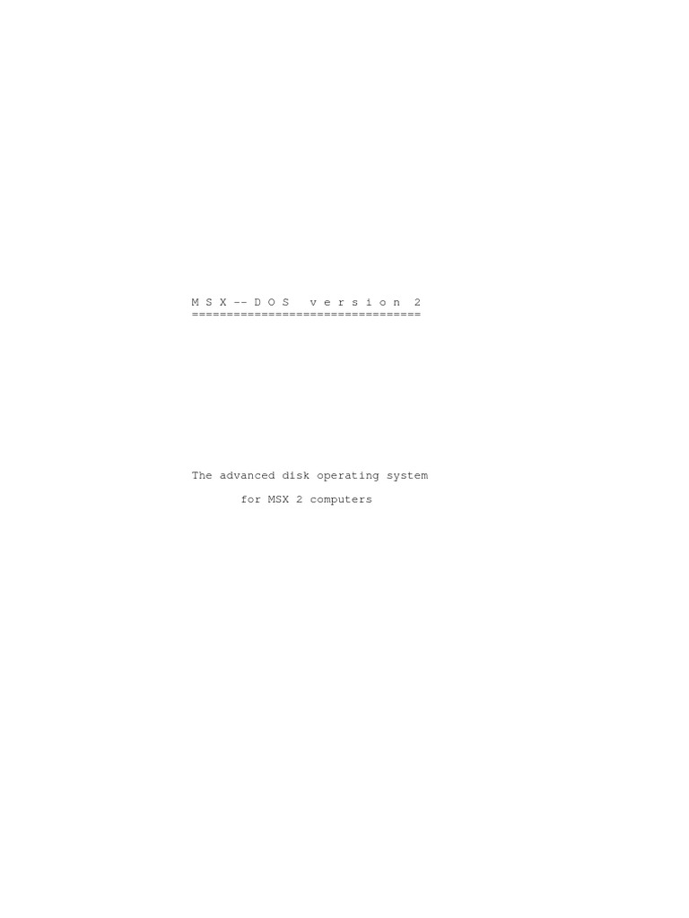 MSX-DOS v2.0 (Versión 2 Larga) | PDF | Computer File | Filename