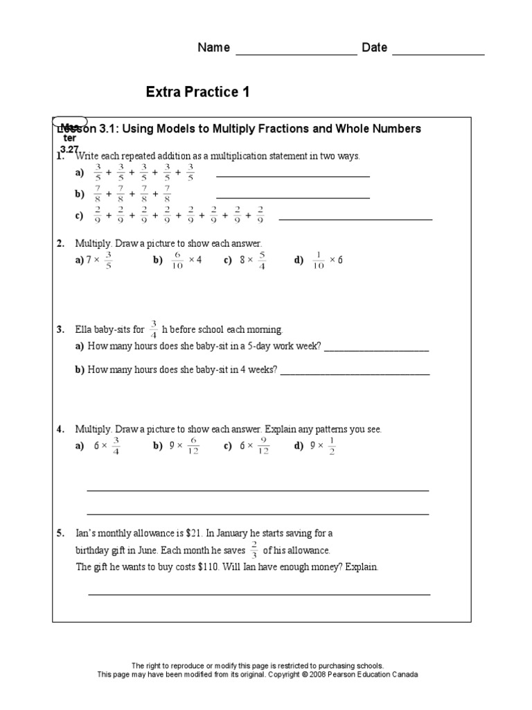 Chapter 3 Extra Practice | PDF
