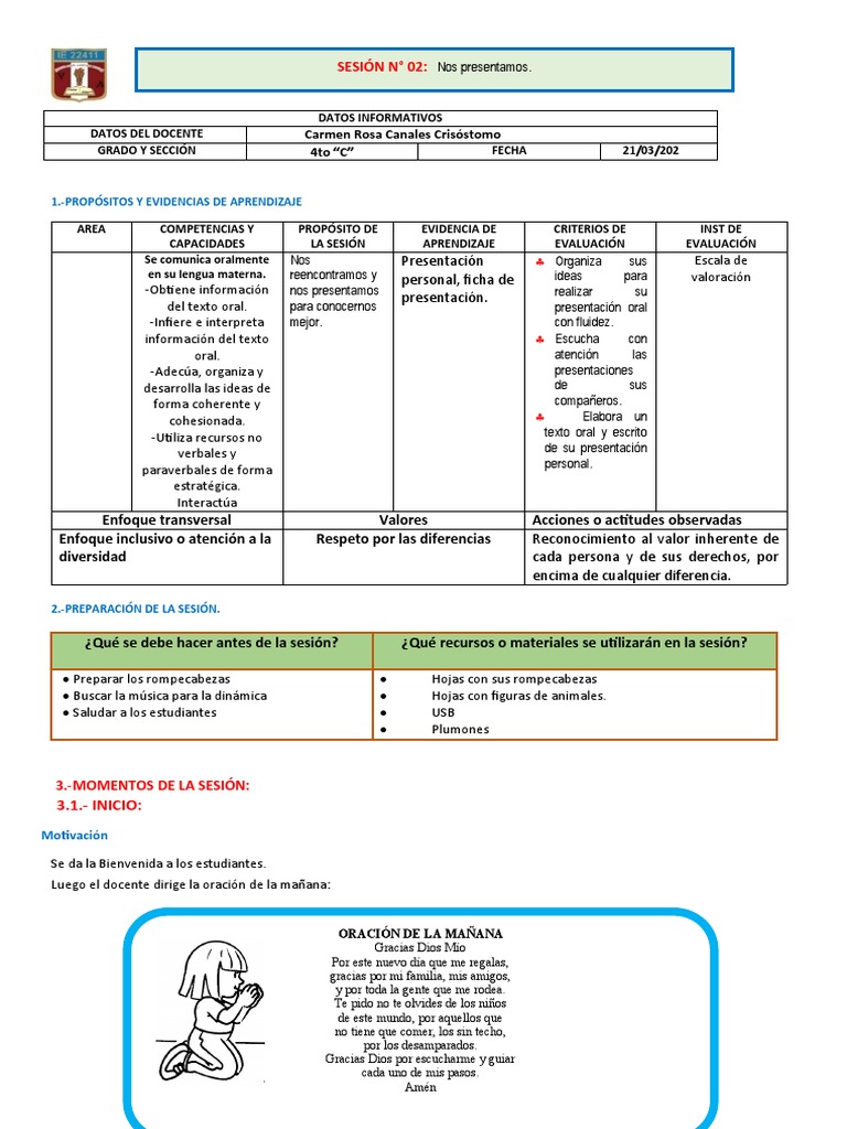 SESION 2 comunicación -carmen.docx | PDF | Evaluación | Psicología cognitiva