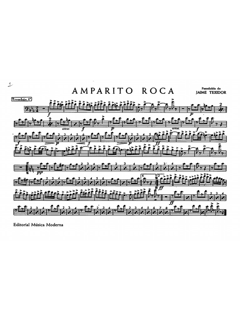 Amparito Roca Trombon | PDF
