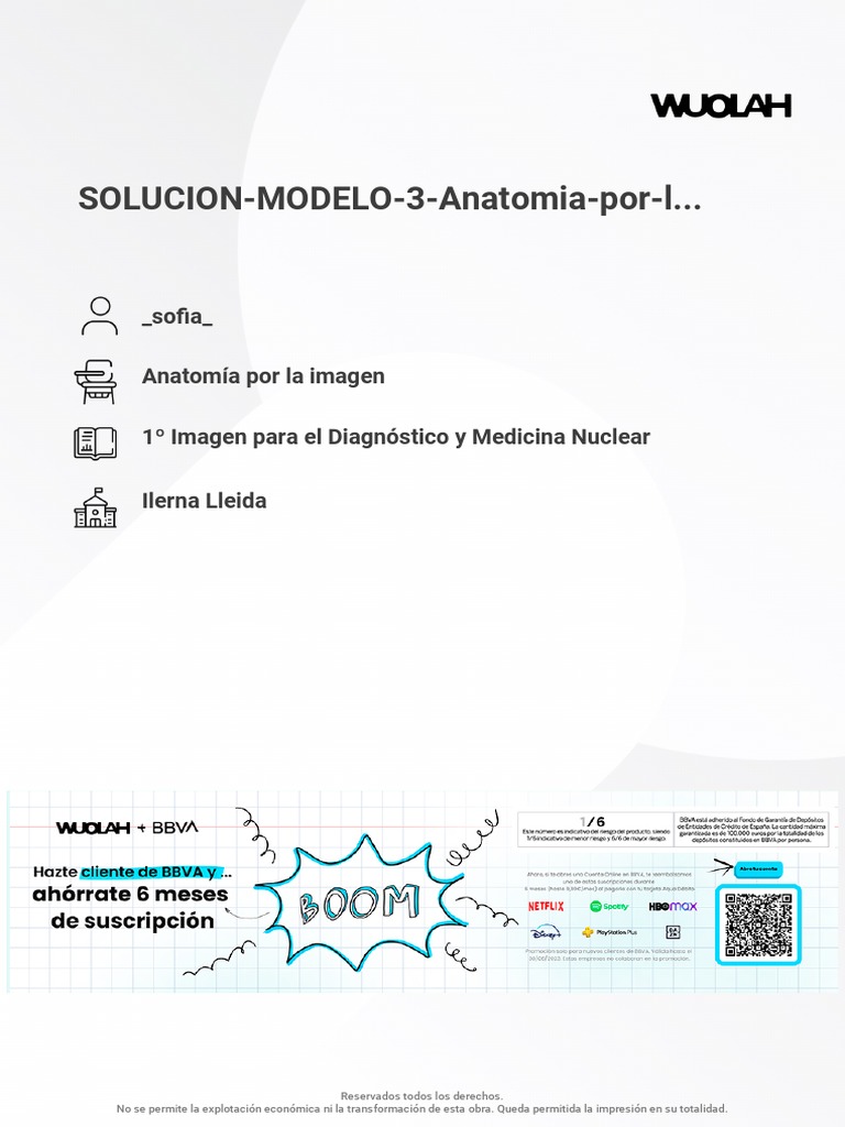Wuolah Free SOLUCION MODELO 3 Anatomia Por La Imagen | PDF | Hueso ...